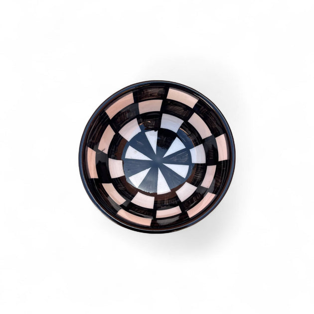 Handpainted Fes Moroccan Bowls | Set of 5 | Black & White | 10cm ...