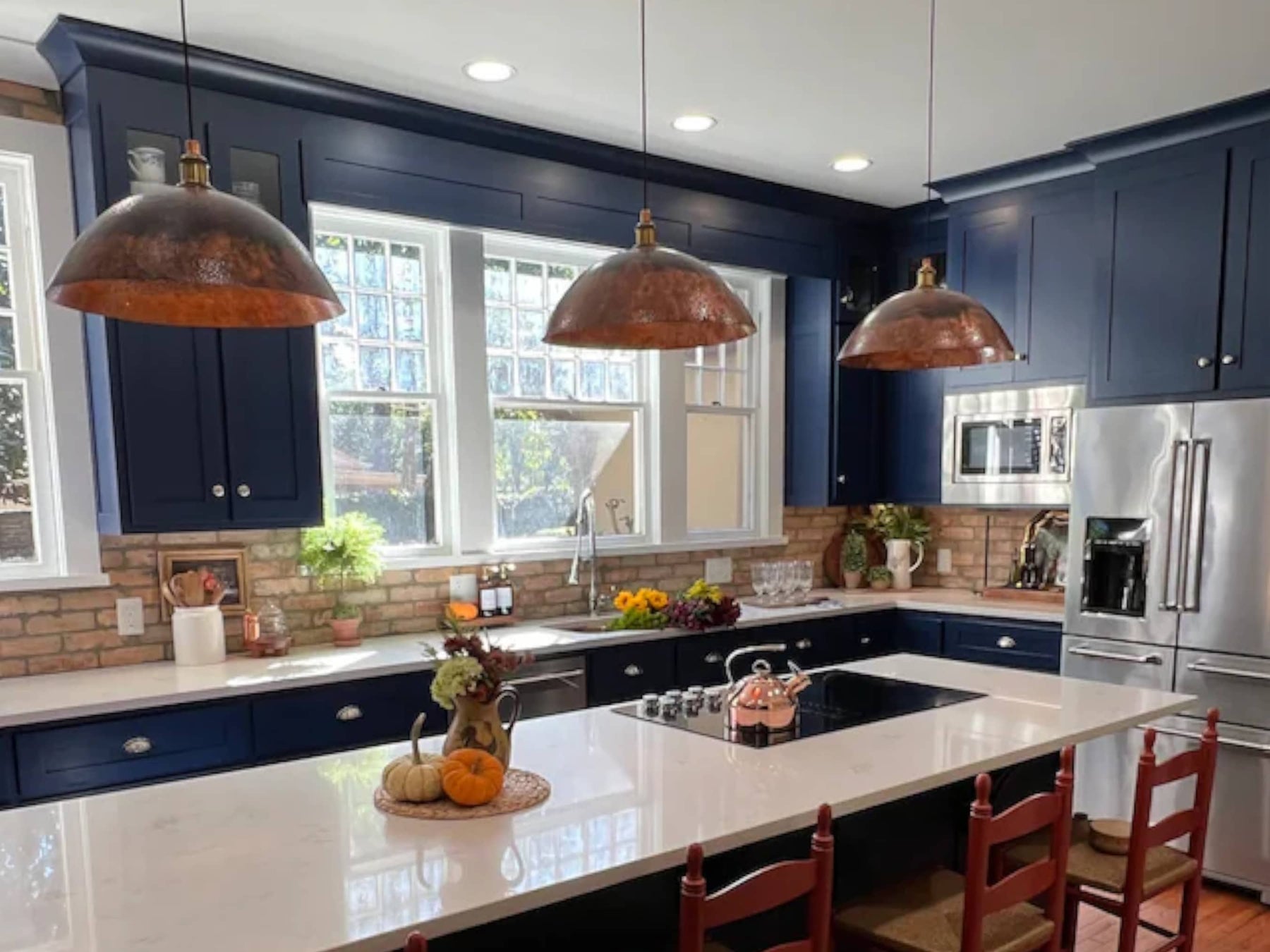 Oxidized Copper Pendant Light - Dome Ceiling Light Fixture for Kitchen ...